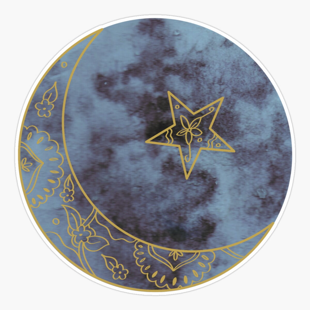 Onim Blue Moon Sticker, Phone Decal Water Bottle Stickers Car Decals ...