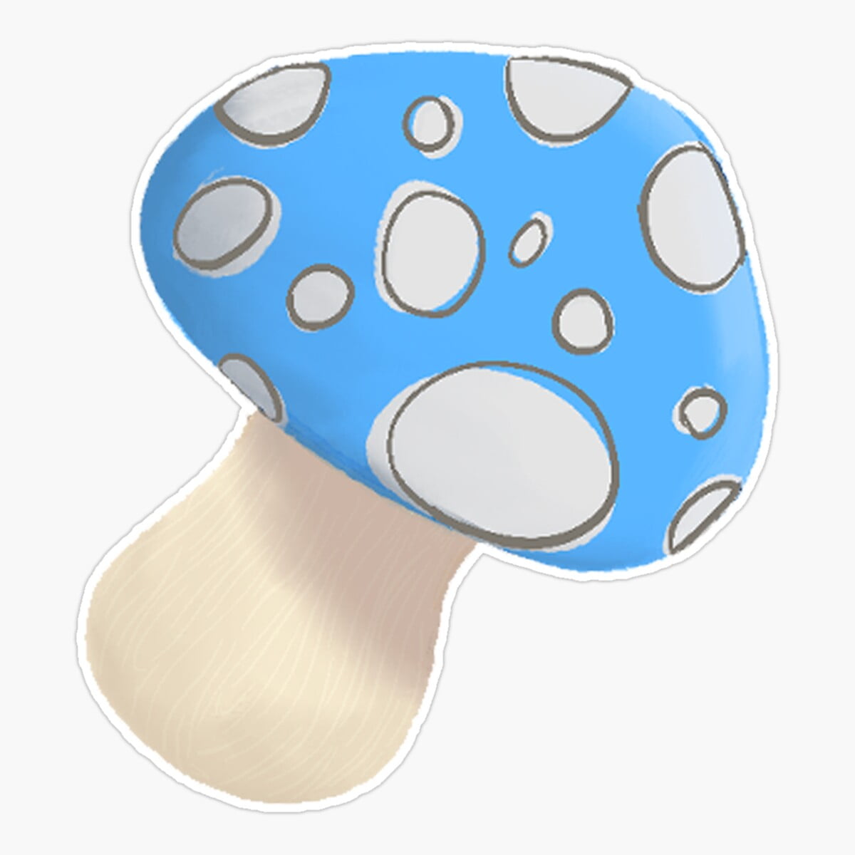 Onim Blue Mushroom Sticker, Phone Decal Water Bottle Stickers Car ...