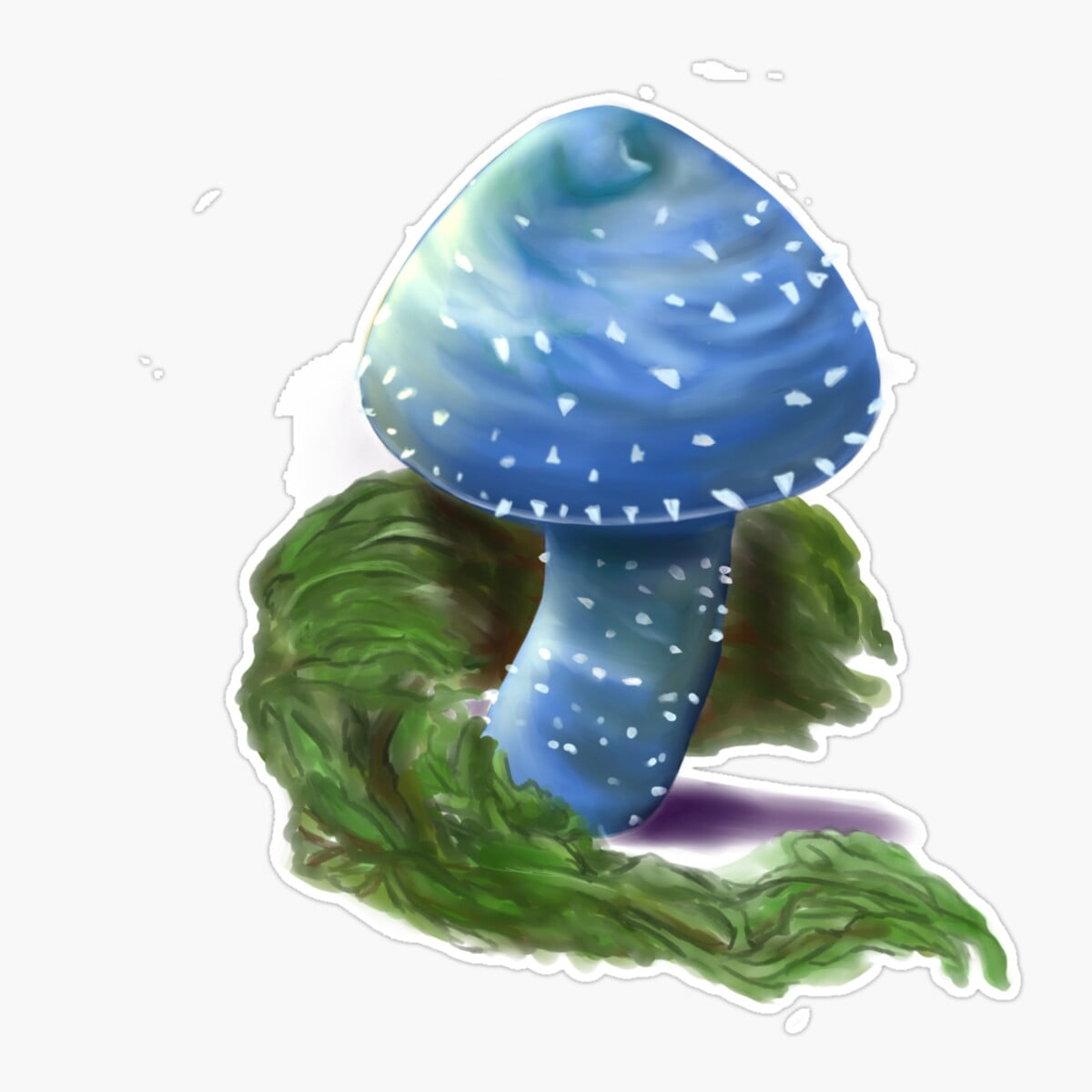 Onim Blue Mushroom Sticker, Phone Decal Water Bottle Stickers Car ...