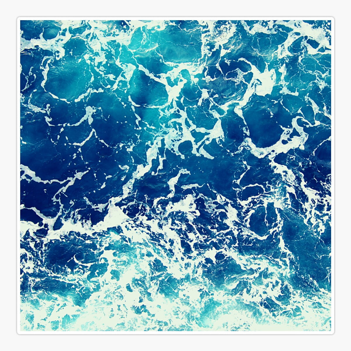 Onim Blue Ocean Waves Sticker, Phone Decal Water Bottle Stickers Car ...