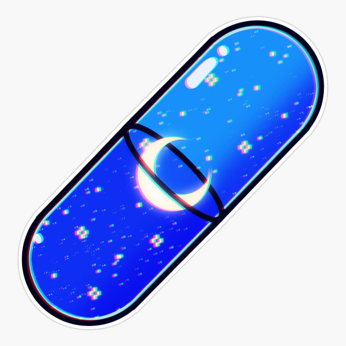 Onim Blue Pill Sticker, Phone Decal Water Bottle Stickers Car Decals ...