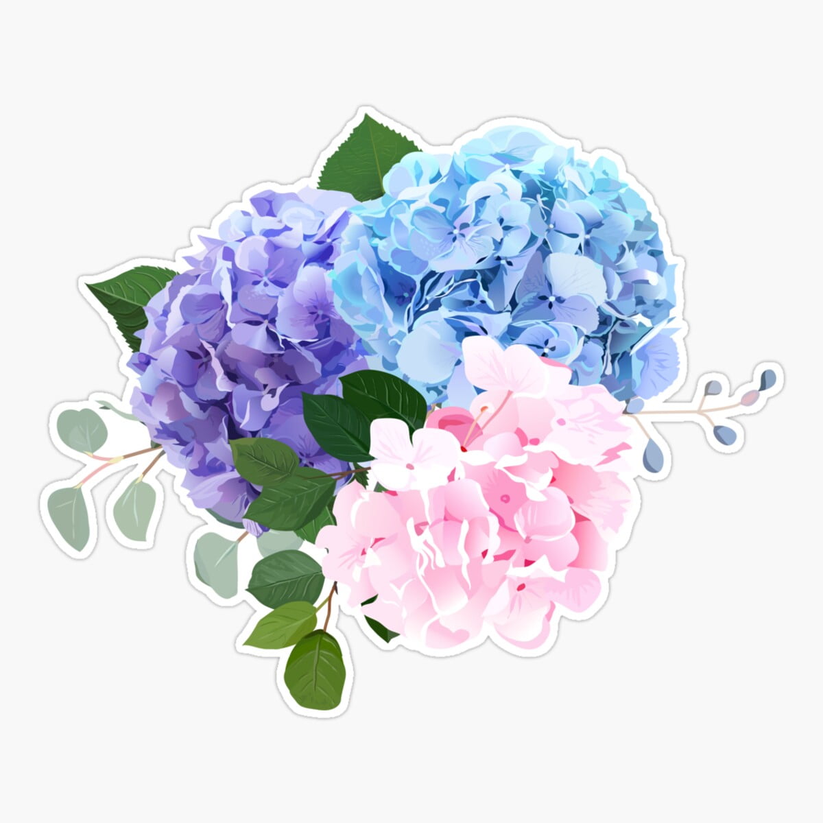 Onim Blue, Pink And Purple Hydrangea, Orchid, Rose, White Chrysanthemum ...