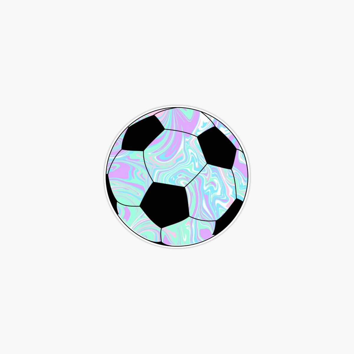 Onim Blue/Purple Soccer Ball Sticker, Phone Decal Water Bottle Stickers ...