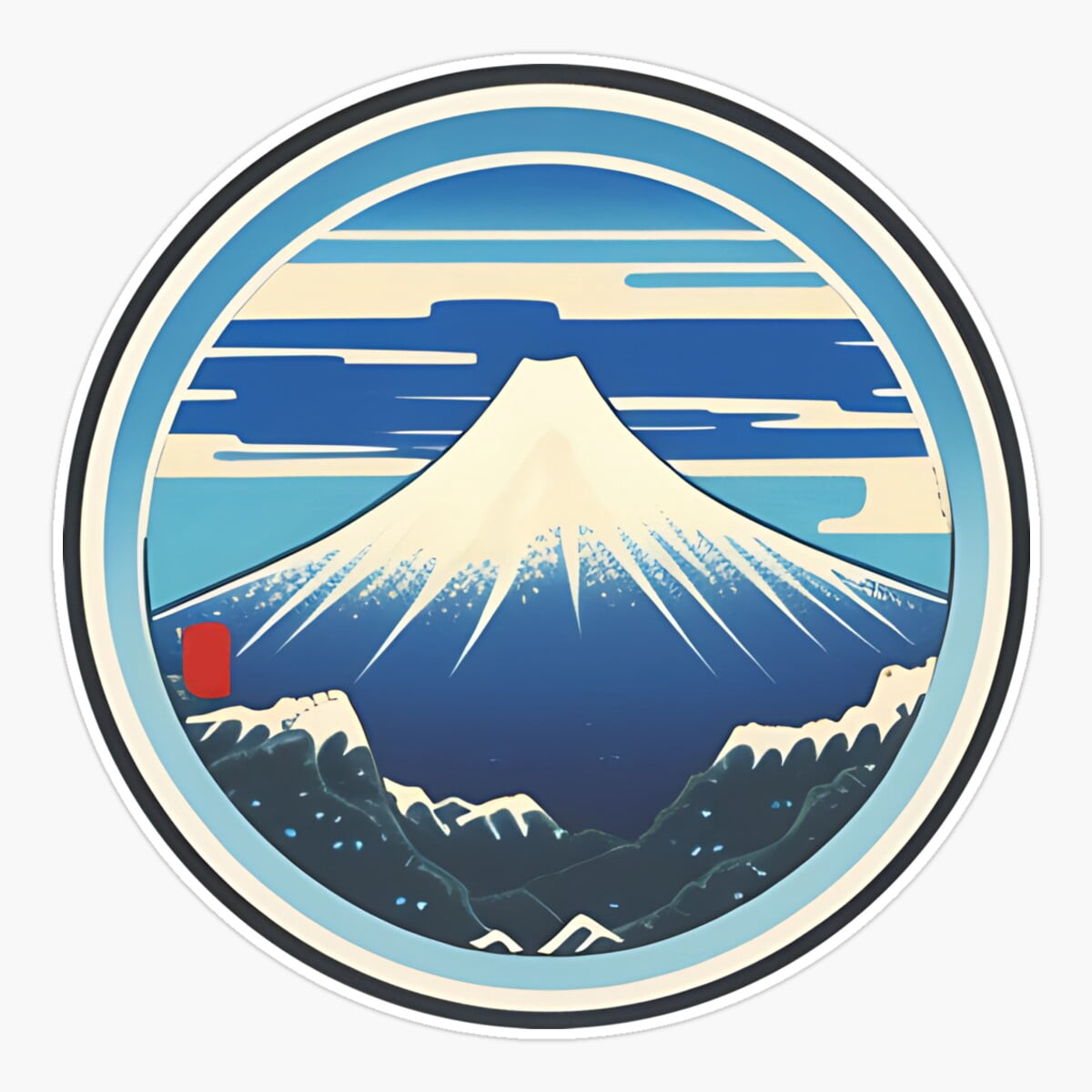 Onim Blue Ridge Of Japan Design Sticker, Phone Decal Water Bottle ...