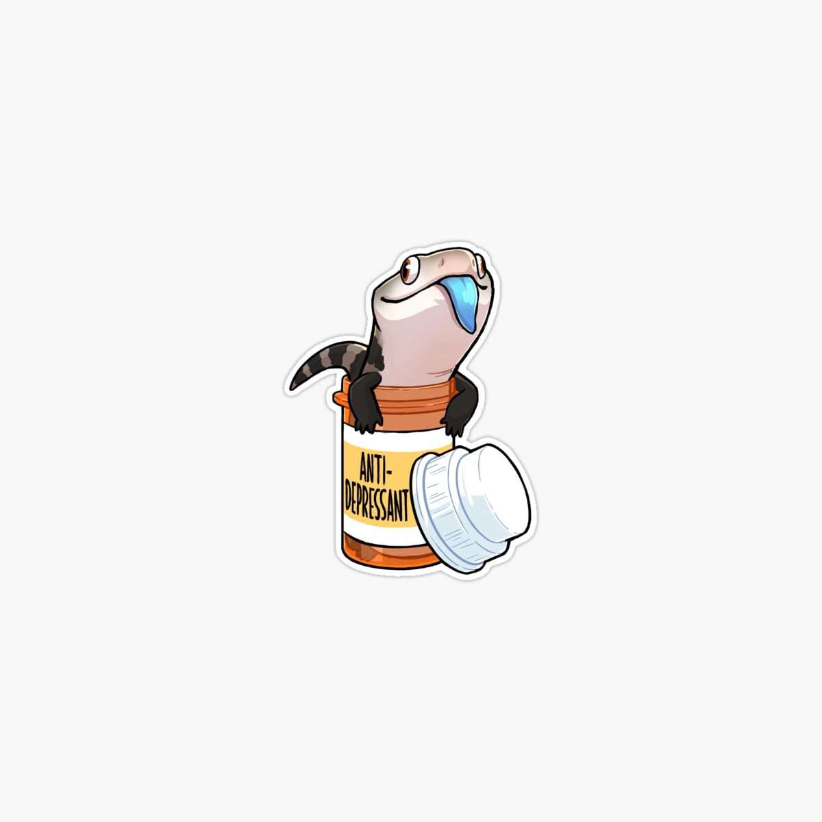 Onim Blue Tongue Skink Cartoon, Cute Skink Lizard Sticker, Phone Decal ...