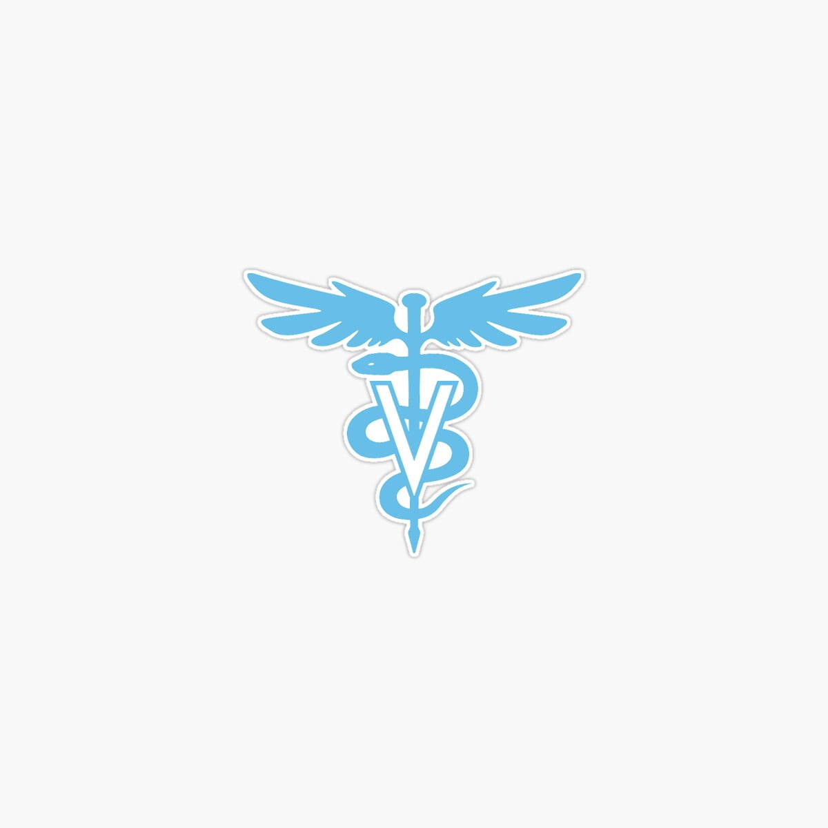 Onim Blue Veterinary Symbol Sticker - Walmart.com