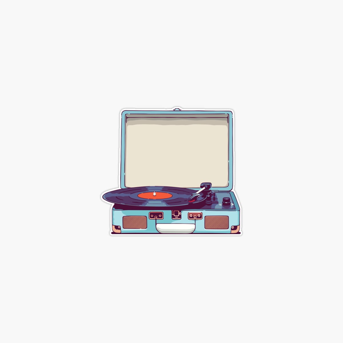 Onim Blue Vinyl Record Player Sticker, Phone Decal Water Bottle ...