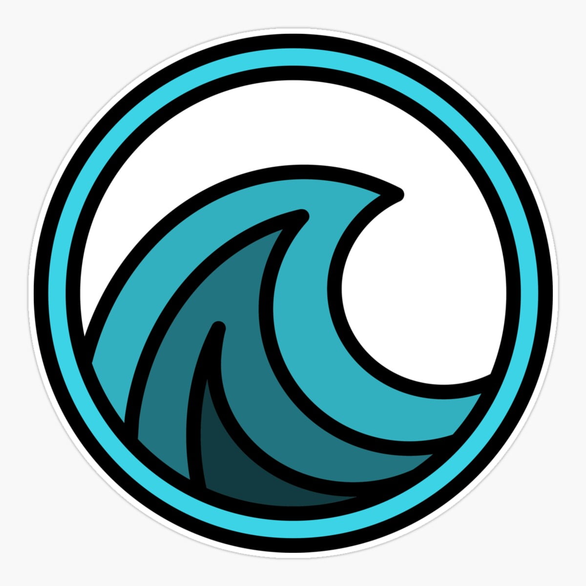 Onim Blue Wave Logo Sticker, Phone Decal Water Bottle Stickers Car ...