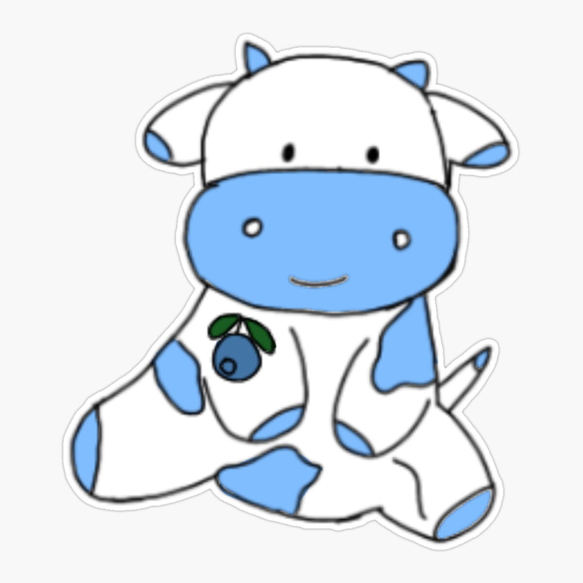 Onim Blueberry Cottagecore Cow Sticker Sticker, Phone Decal Water ...