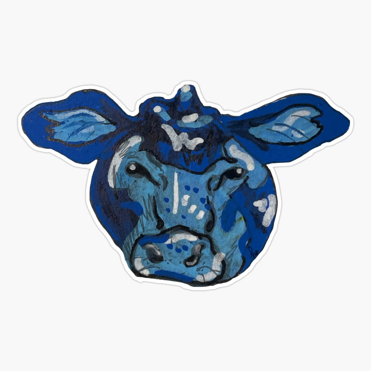 Onim Blueberry Cow Sticker, Phone Decal Water Bottle Stickers Car ...