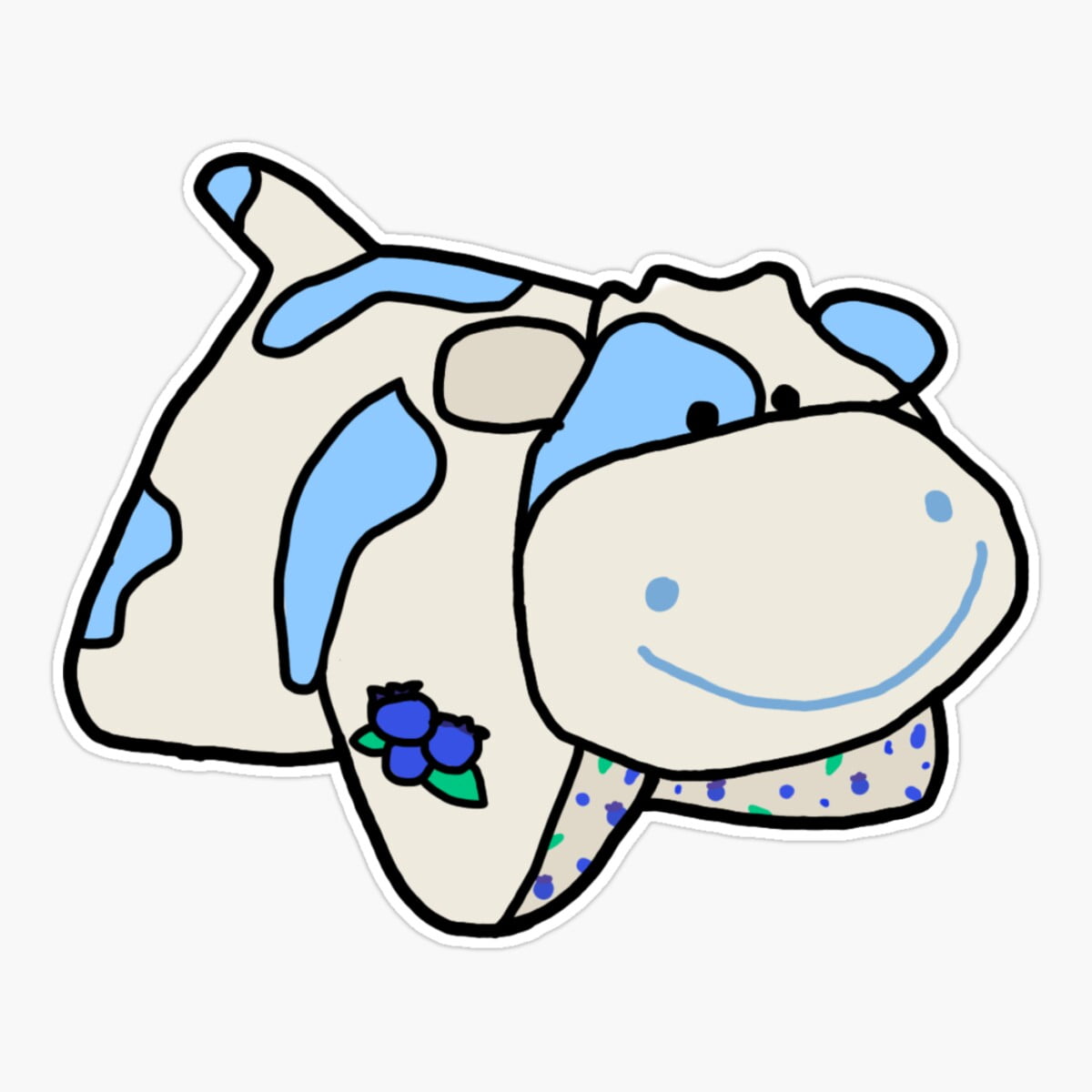 Onim Blueberry Cow Sticker, Phone Decal Water Bottle Stickers Car ...