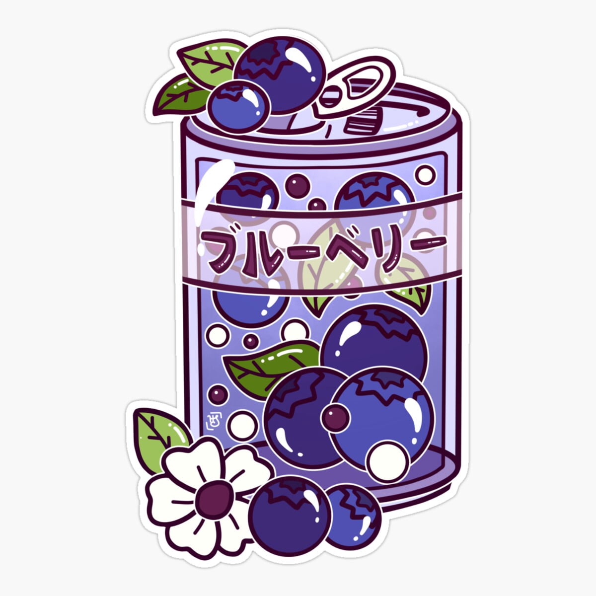 Onim Blueberry Mint Soda Sticker, Phone Decal Water Bottle Stickers Car ...
