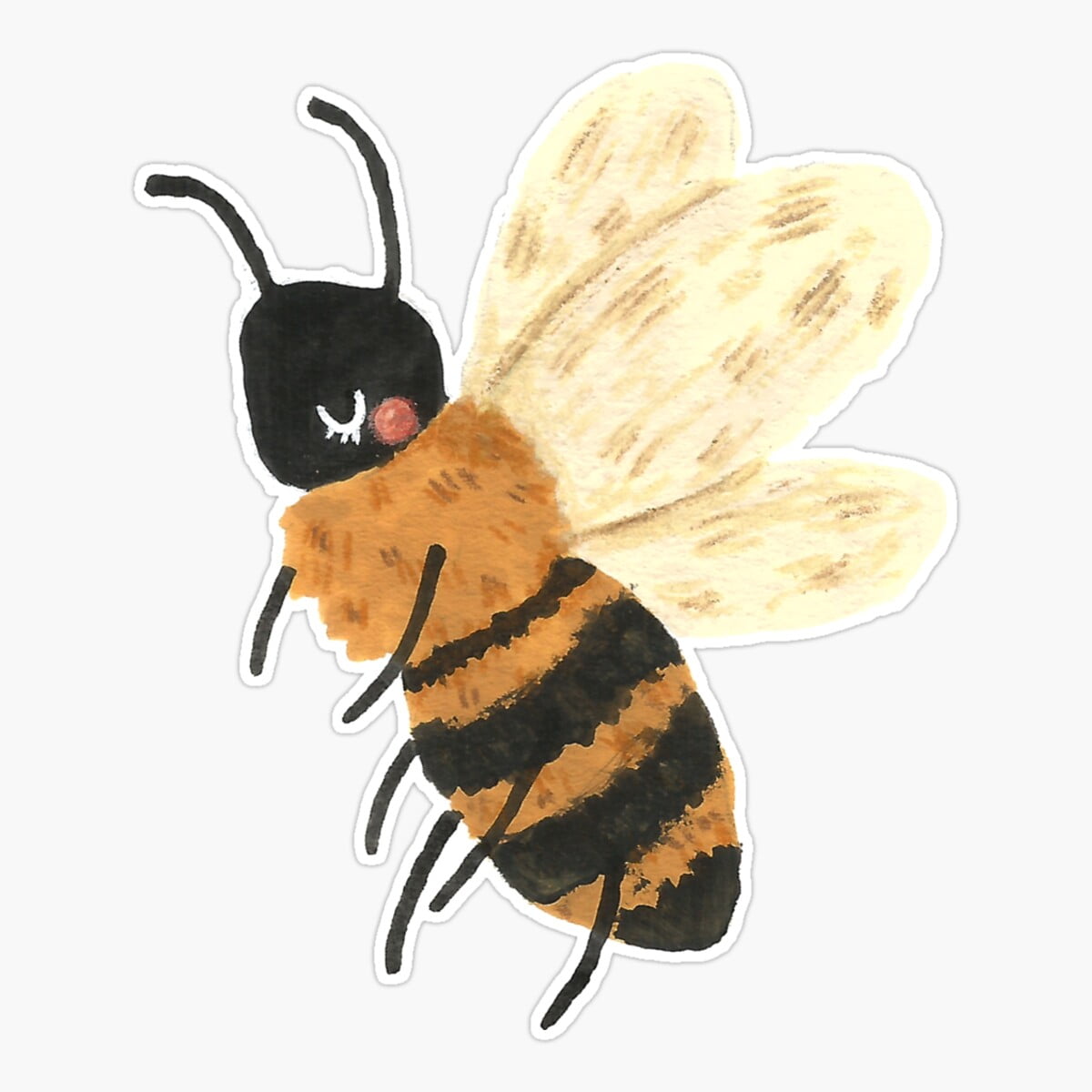 Onim Blushing Bee Sticker, Phone Decal Water Bottle Stickers Car Decals ...