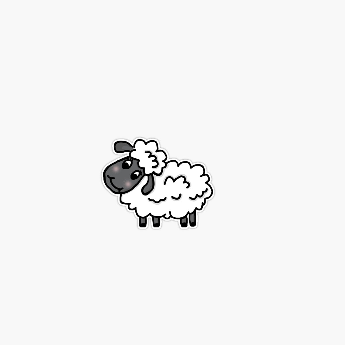 Onim Blushing Lamb Sticker, Phone Decal Water Bottle Stickers Car ...