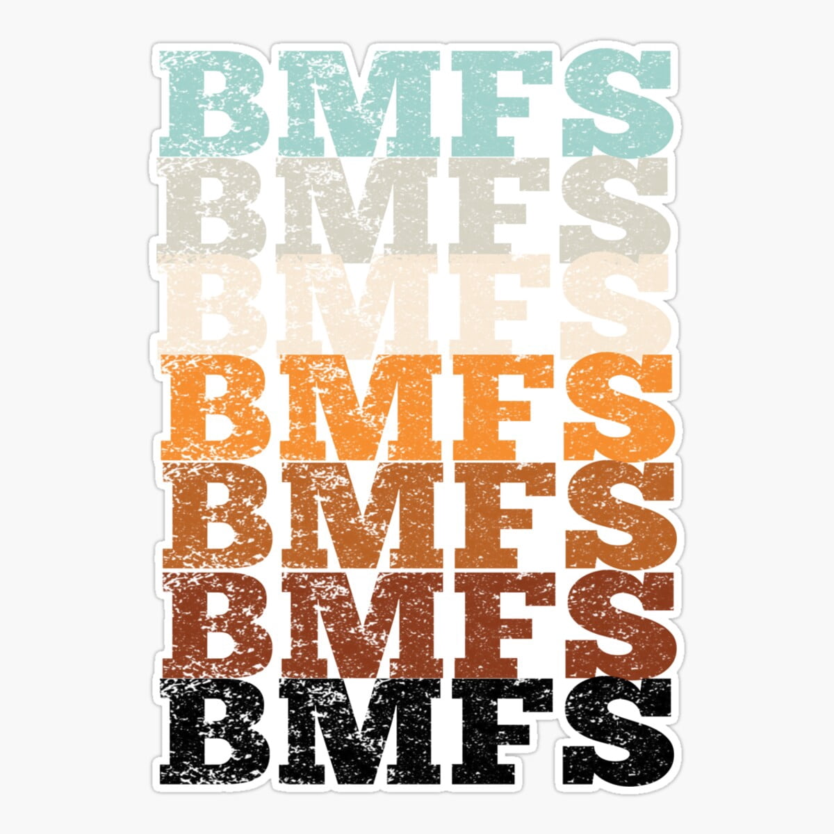 Onim Bmfs Vintage Color Palette Sticker, Phone Decal Water Bottle ...