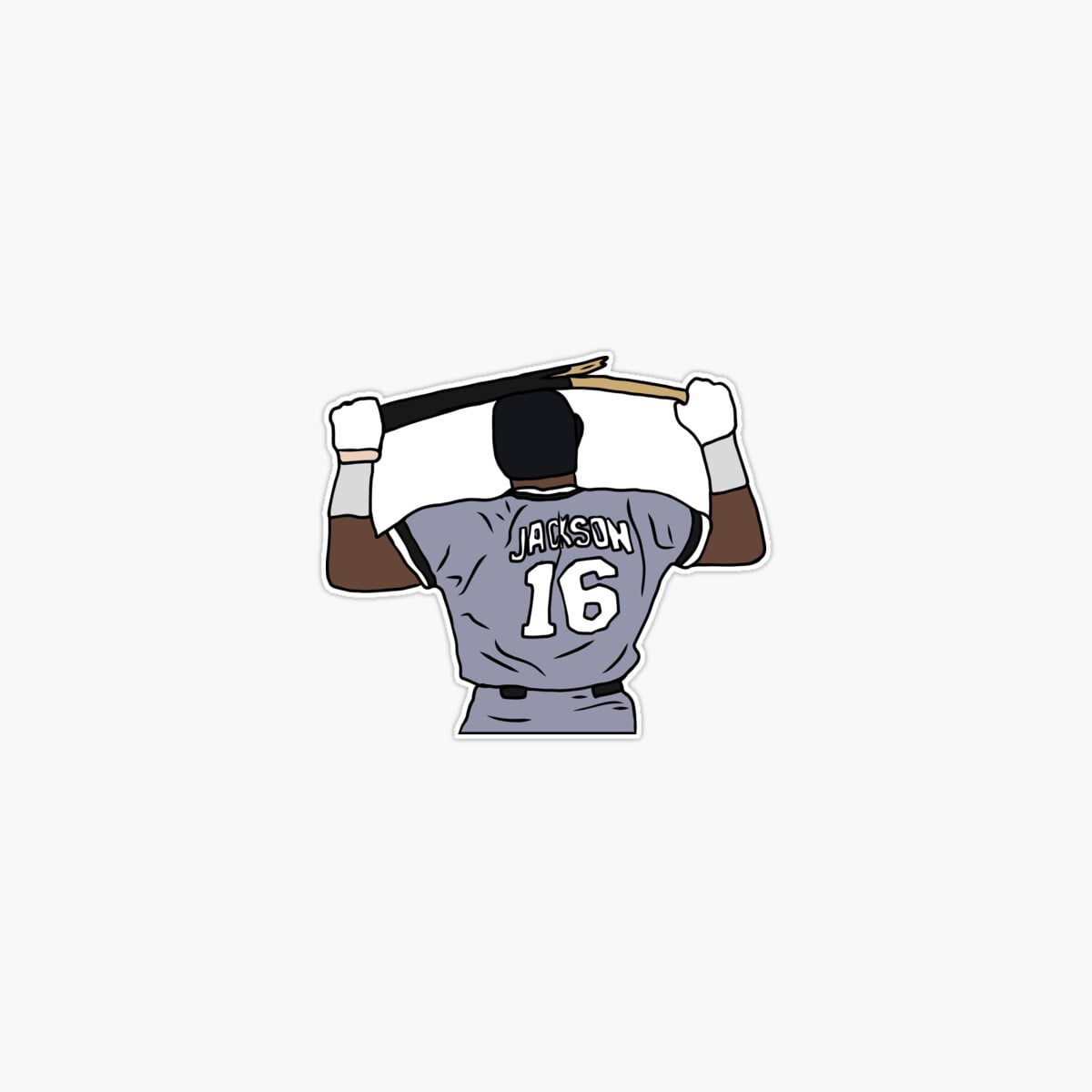 Onim Bo Jackson Breaking A Bat Sticker, Phone Decal Water Bottle ...