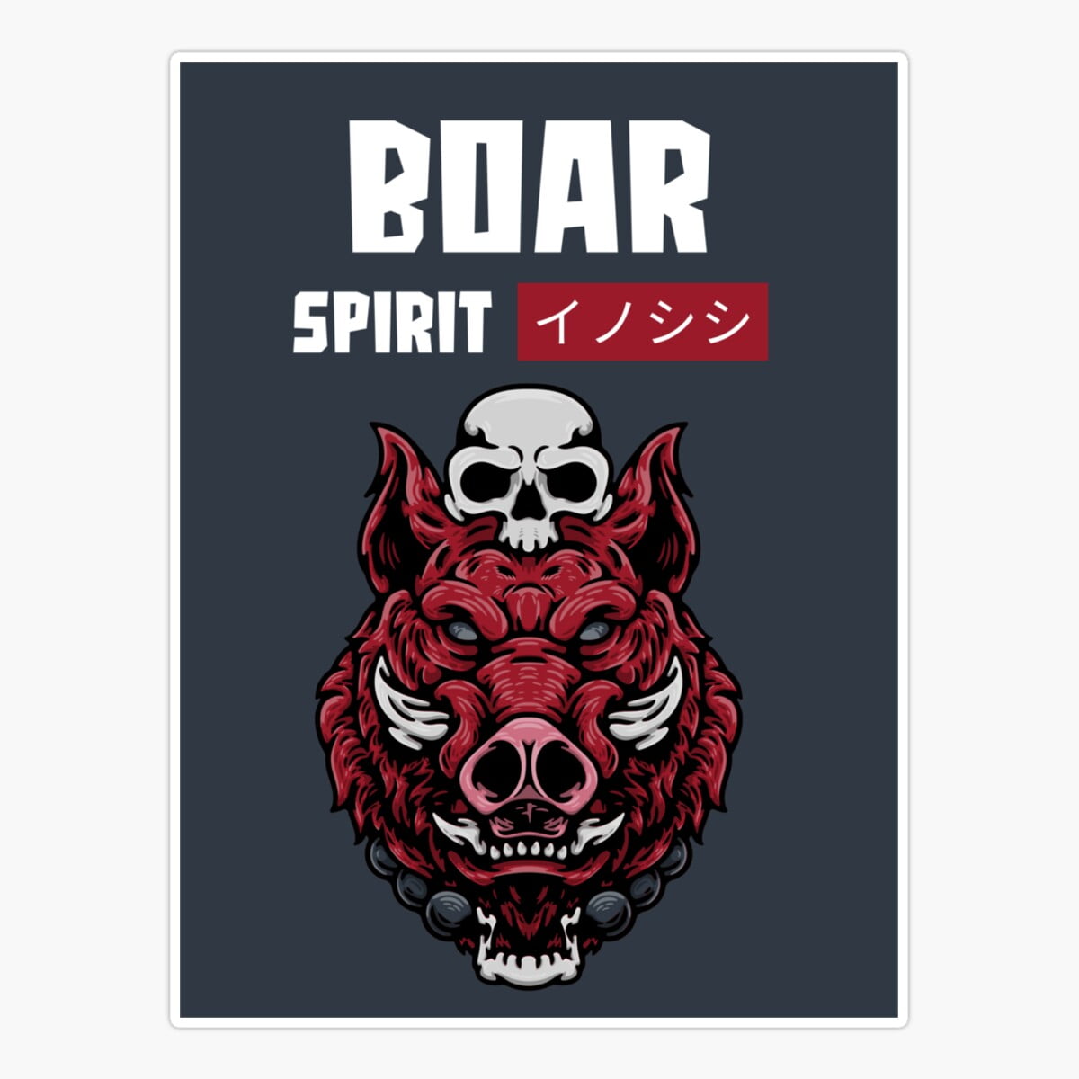Onim Boar Spirit - Japanese Icons Sticker, Phone Decal Water Bottle ...