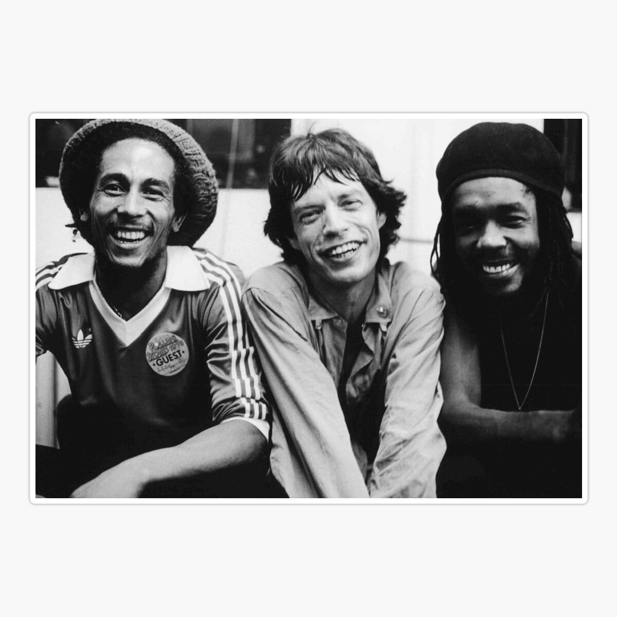 Onim Bob Marley Mick Jagger Peter Tosh Sticker, Phone Decal Water ...