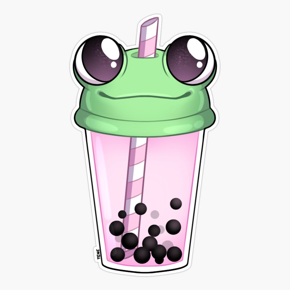 Onim Boba Frog Sticker, Phone Decal Water Bottle Stickers Car Decals ...