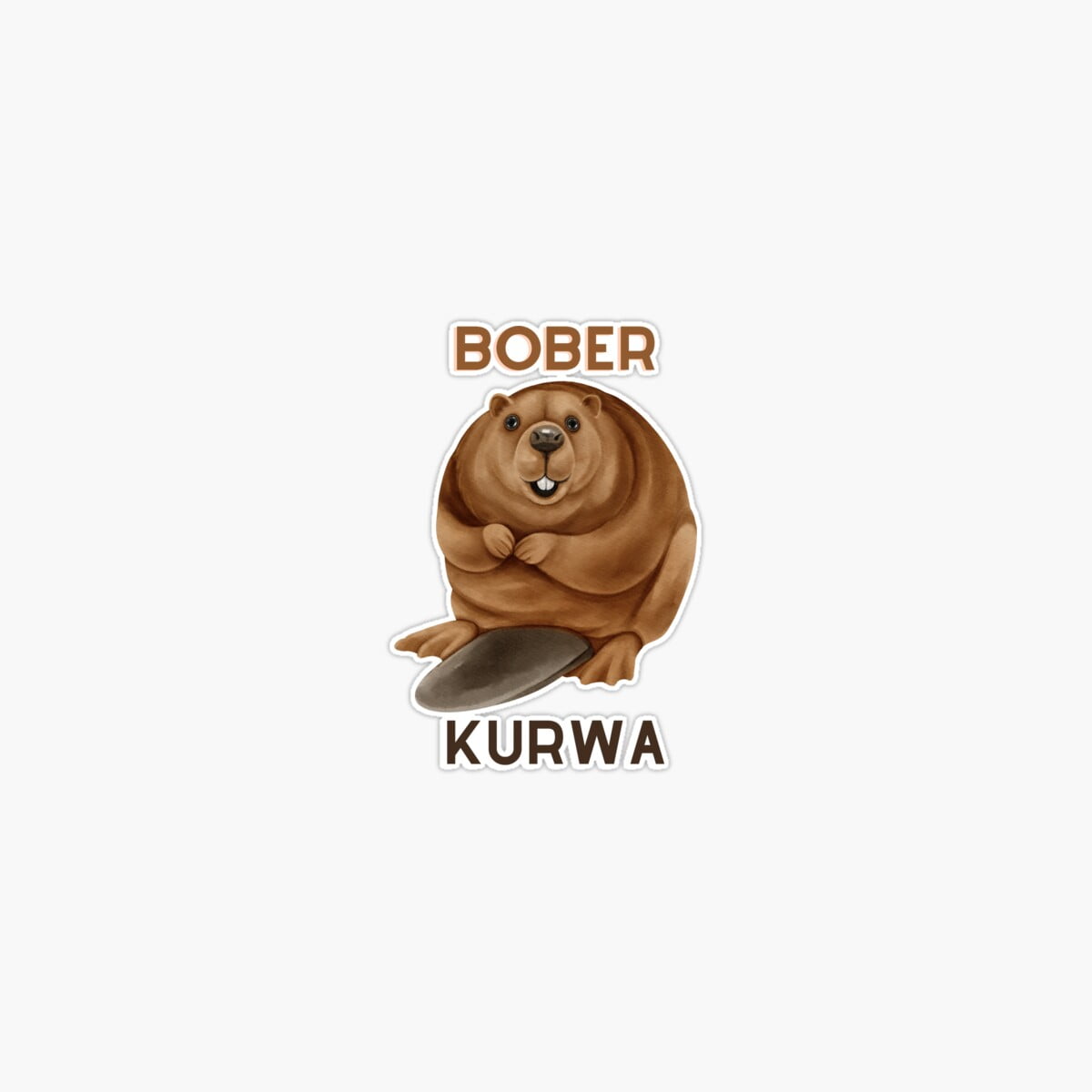 Onim Bober Kurwa: Laughing Beaver Watercolor Meme Sticker, Phone Decal ...