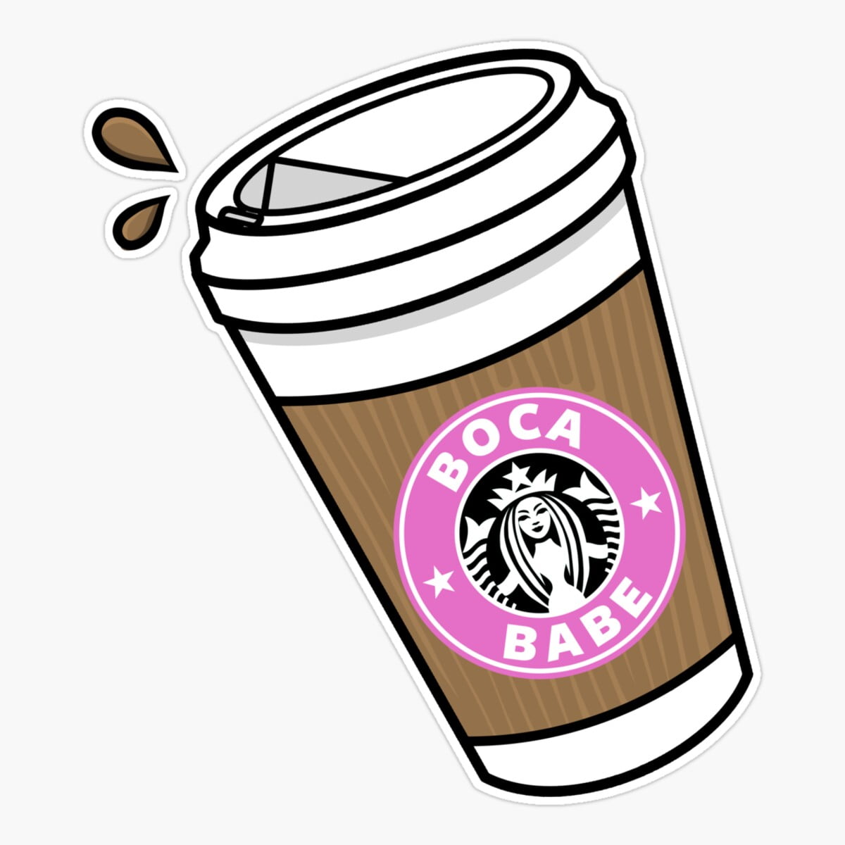 Onim Boca Babe Coffee Shop Inspired Cup Sticker, Phone Decal Water ...