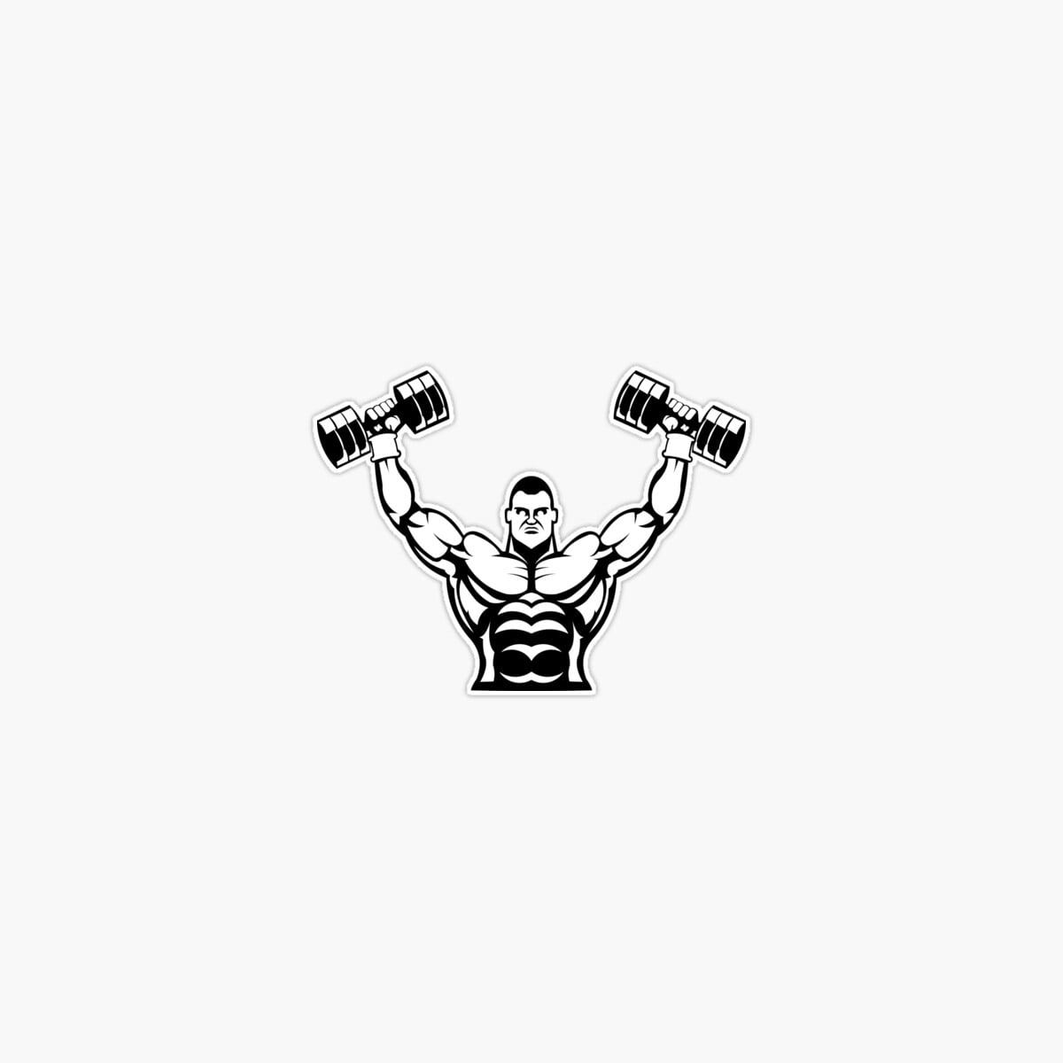 Onim Bodybuilder With Big Muscles Posing Isolated Vector Silhouette ...
