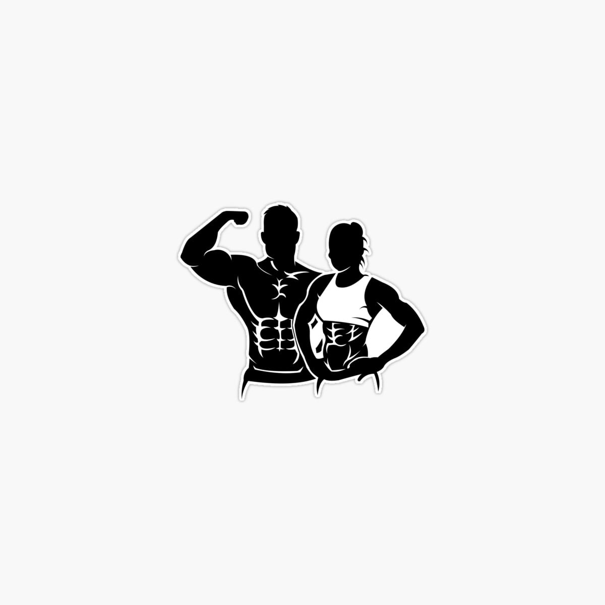 Onim Bodybuilder With Big Muscles Posing Sticker, Phone Decal Water ...