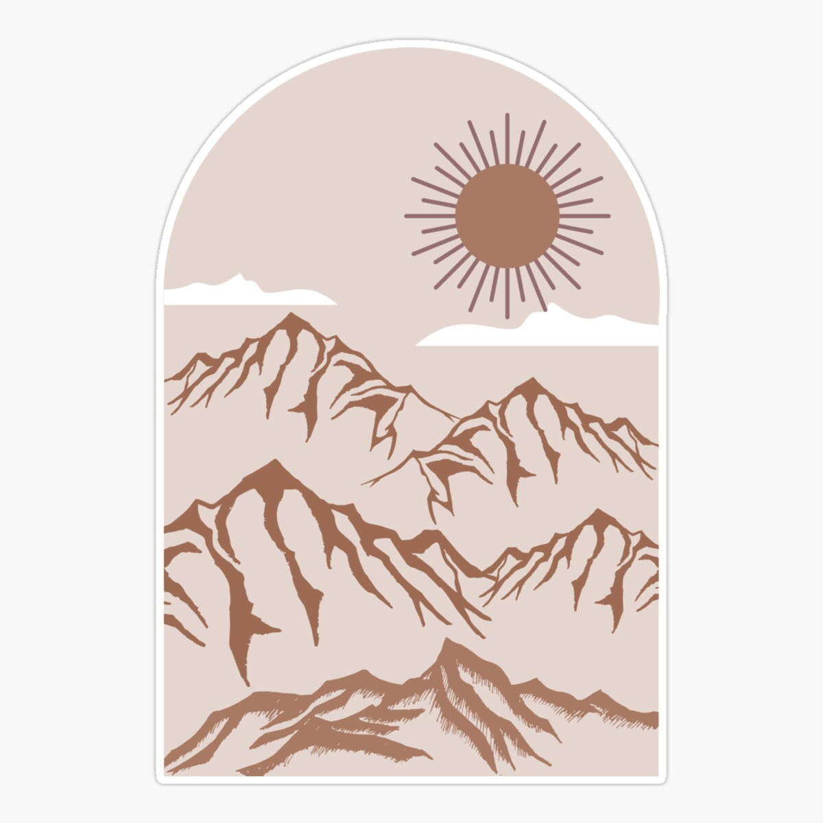 Onim Boho Neutral Minimalist Landscape Nature Mounted Print Sticker ...