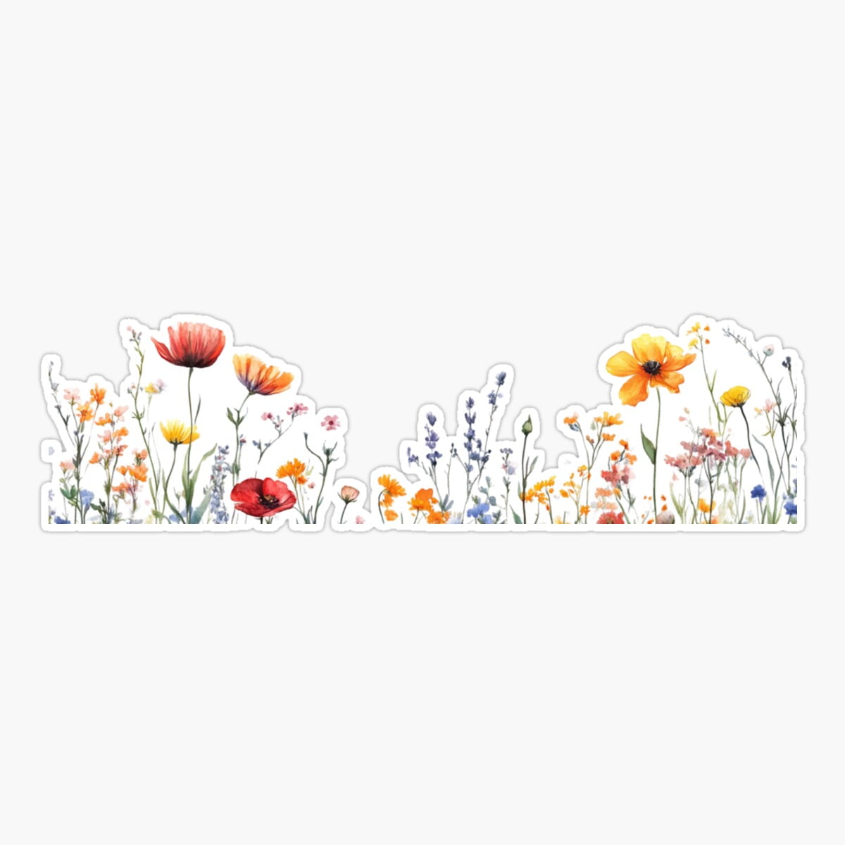 Onim Boho Wildflowers: Rustic Floral Bliss Sticker, Phone Decal Water ...