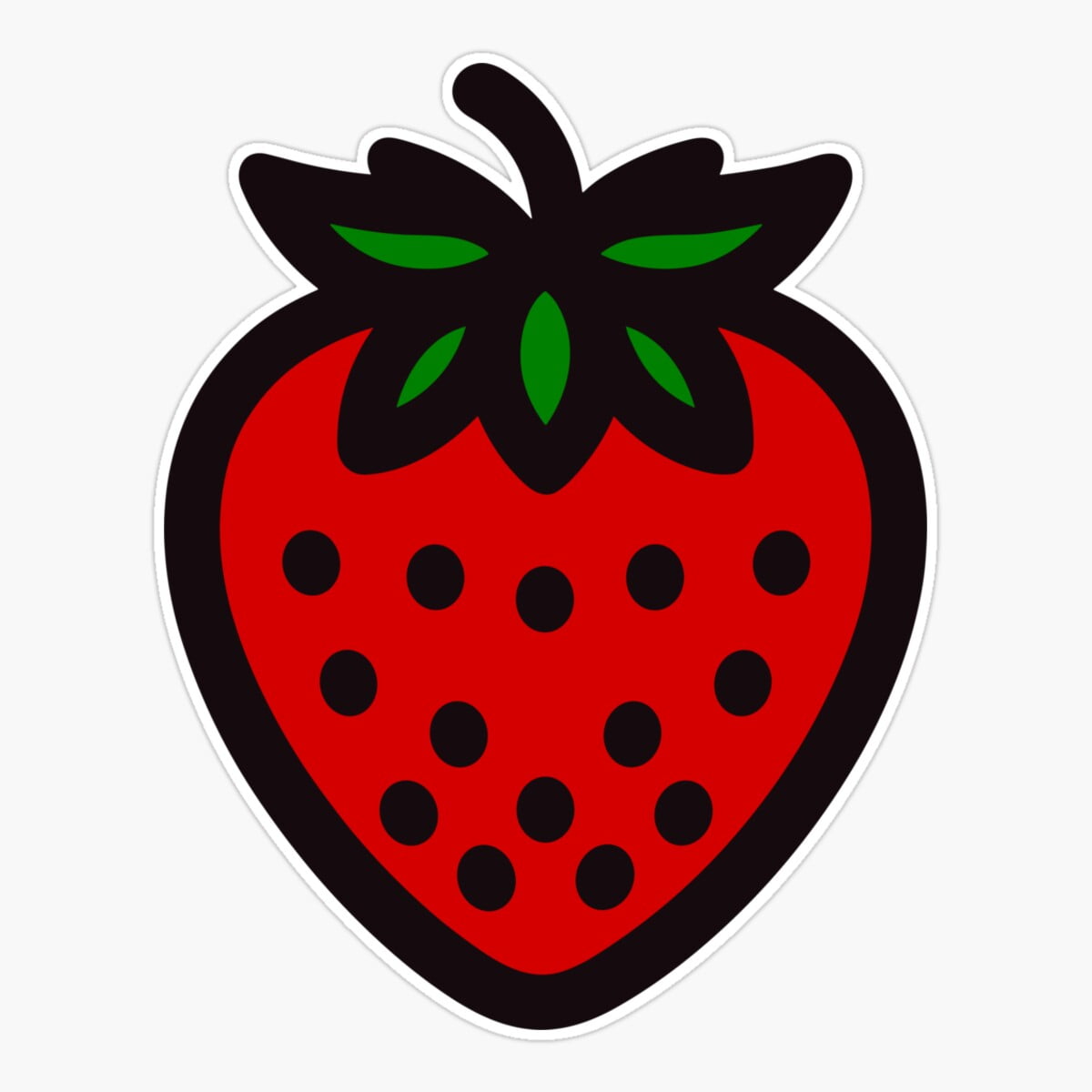 Onim Bold Strawberry Cartoon Fruit Sticker, Phone Decal Water Bottle ...