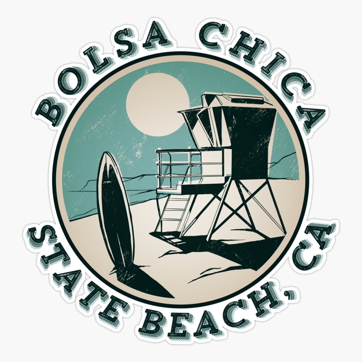 Onim Bolsa Chica State Beach, Surfing California Sticker, Phone Decal ...