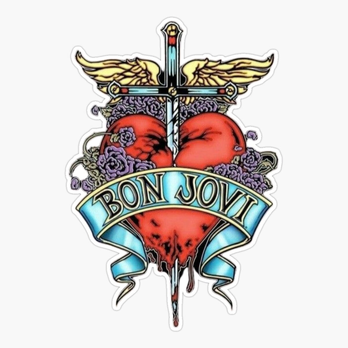 Onim Bon Jovi Artwork – Iconic Rock Tribute Design Sticker, Phone Decal ...