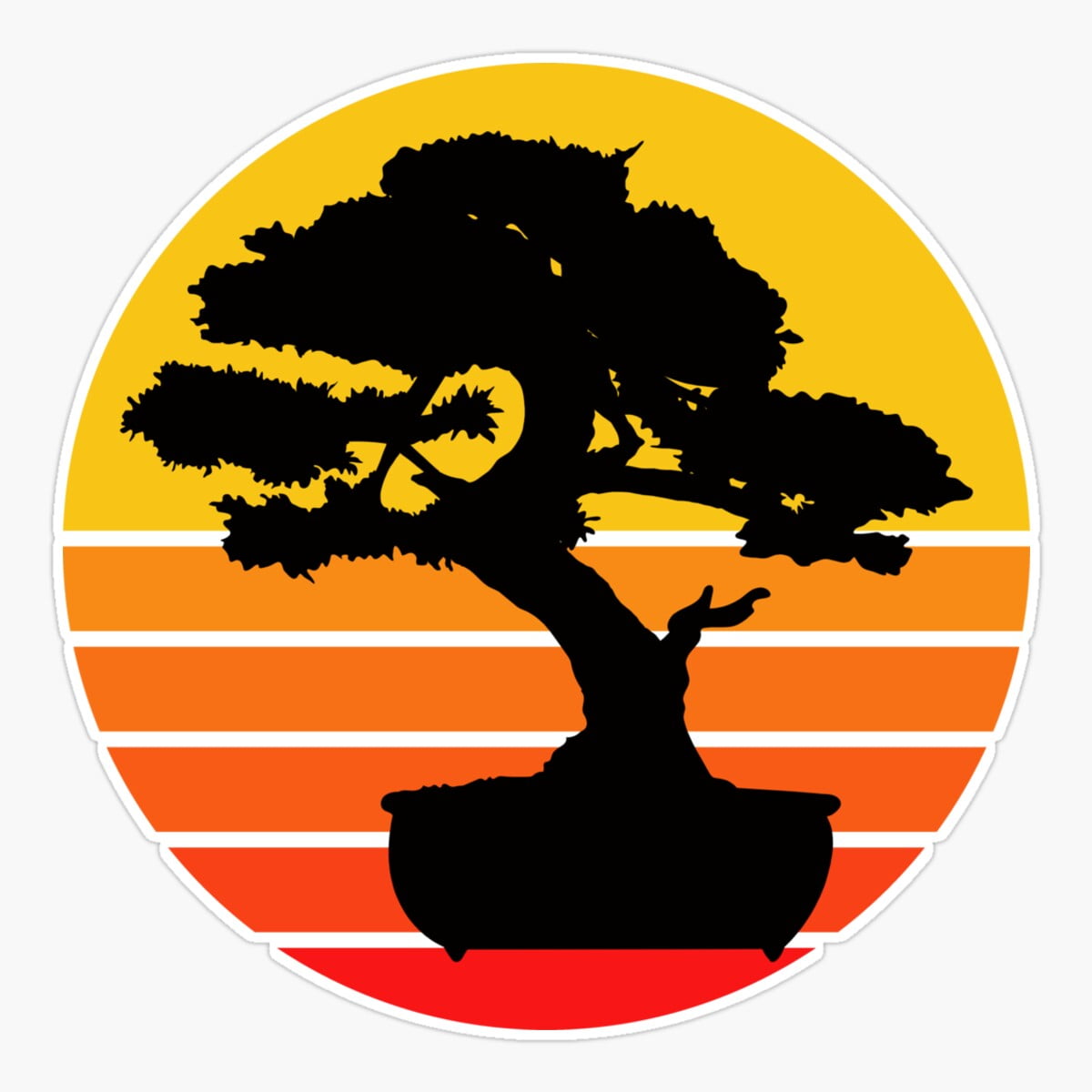 Onim Bonsai Tree Japan Culture Sticker, Phone Decal Water Bottle ...