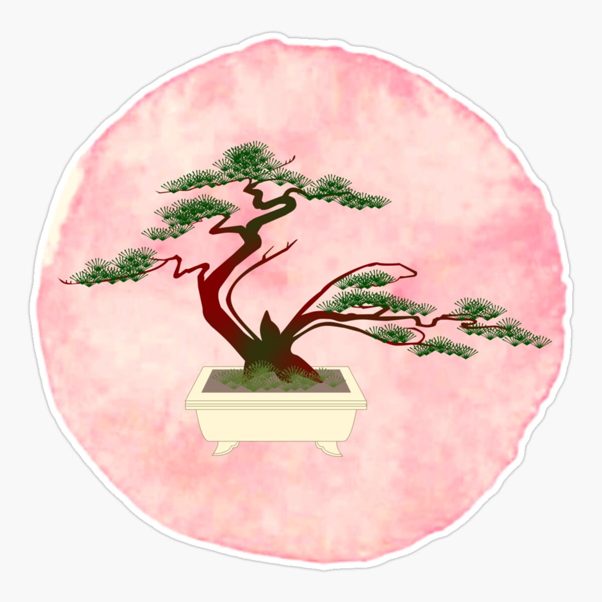 Onim Bonsai Tree Japan Culture Sticker, Phone Decal Water Bottle ...