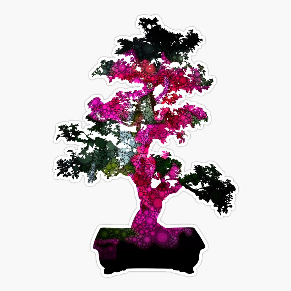 Onim Bonsai Tree Sticker, Phone Decal Water Bottle Stickers Car Decals ...