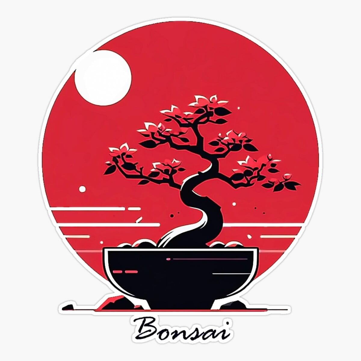 Onim Bonsai Tree Sticker, Phone Decal Water Bottle Stickers Car Decals ...