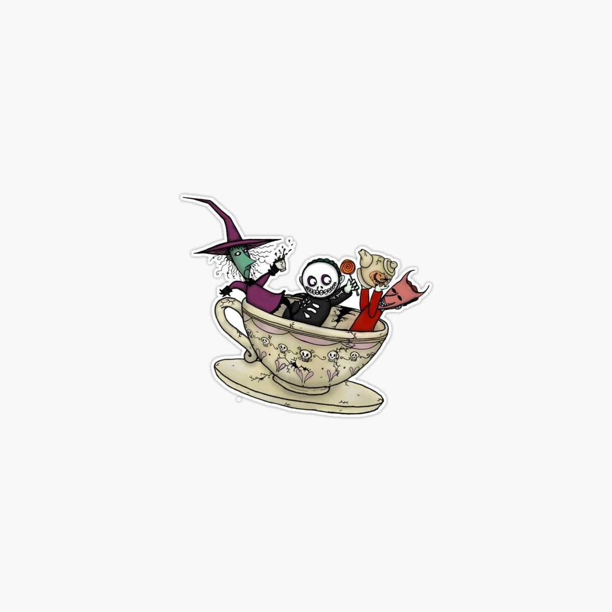 Onim Boogie'S Boys Mad Tea Party Sticker, Phone Decal Water Bottle ...