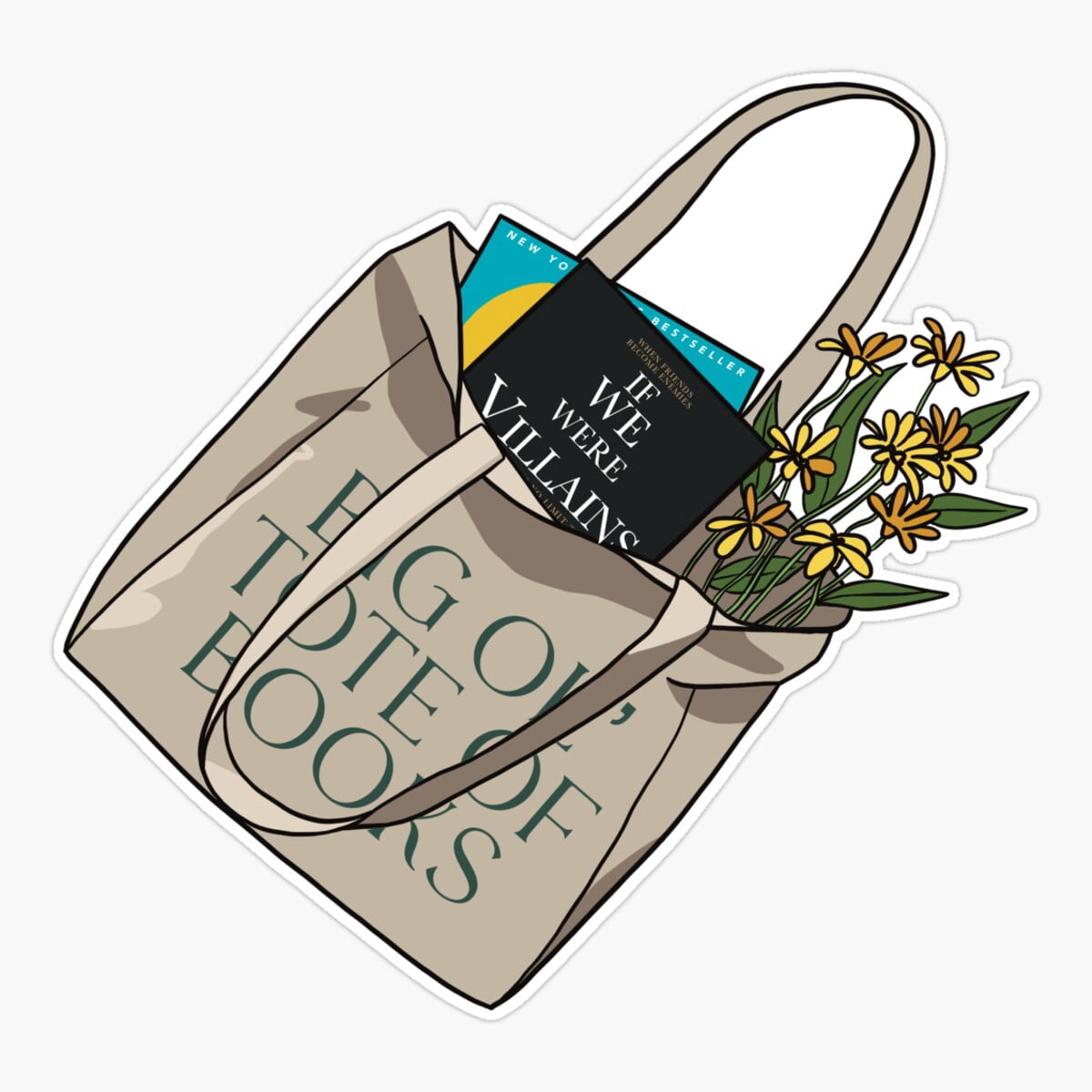Onim Book Bag (If We Were Villains) Sticker Sticker, Phone Decal Water ...
