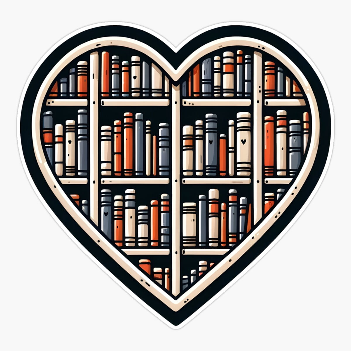 Onim Book Lover'S Valentine'S Day Heart Sticker, Phone Decal Water ...