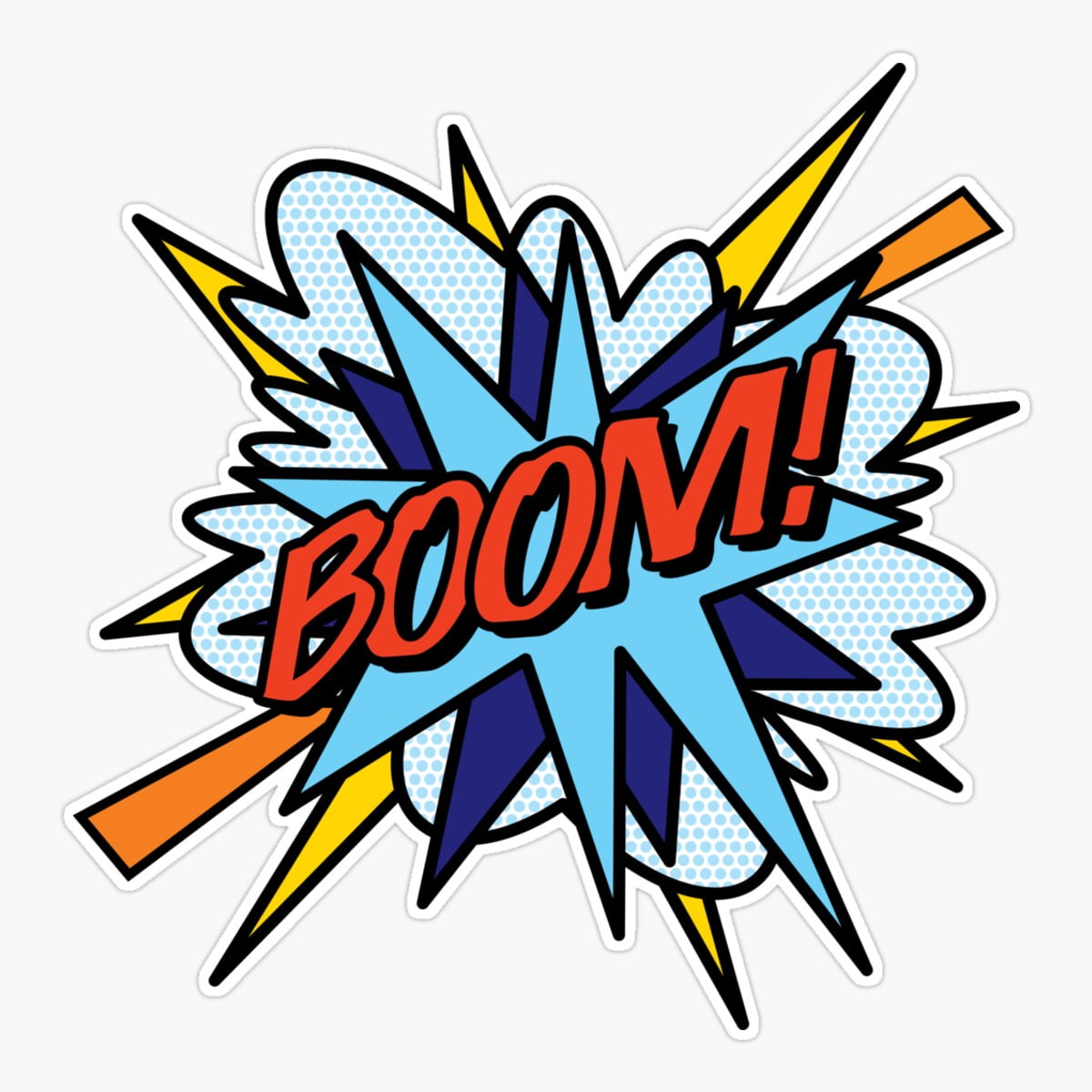 Onim Boom Comic Book Flash Pop Art Modern Fun Retro Sticker, Phone ...