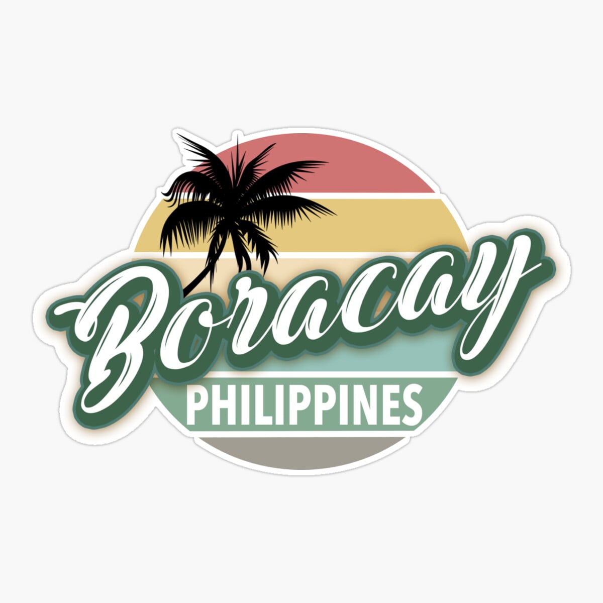 Onim Boracay Island Beach Philippines Retro Classic Vintage Design ...