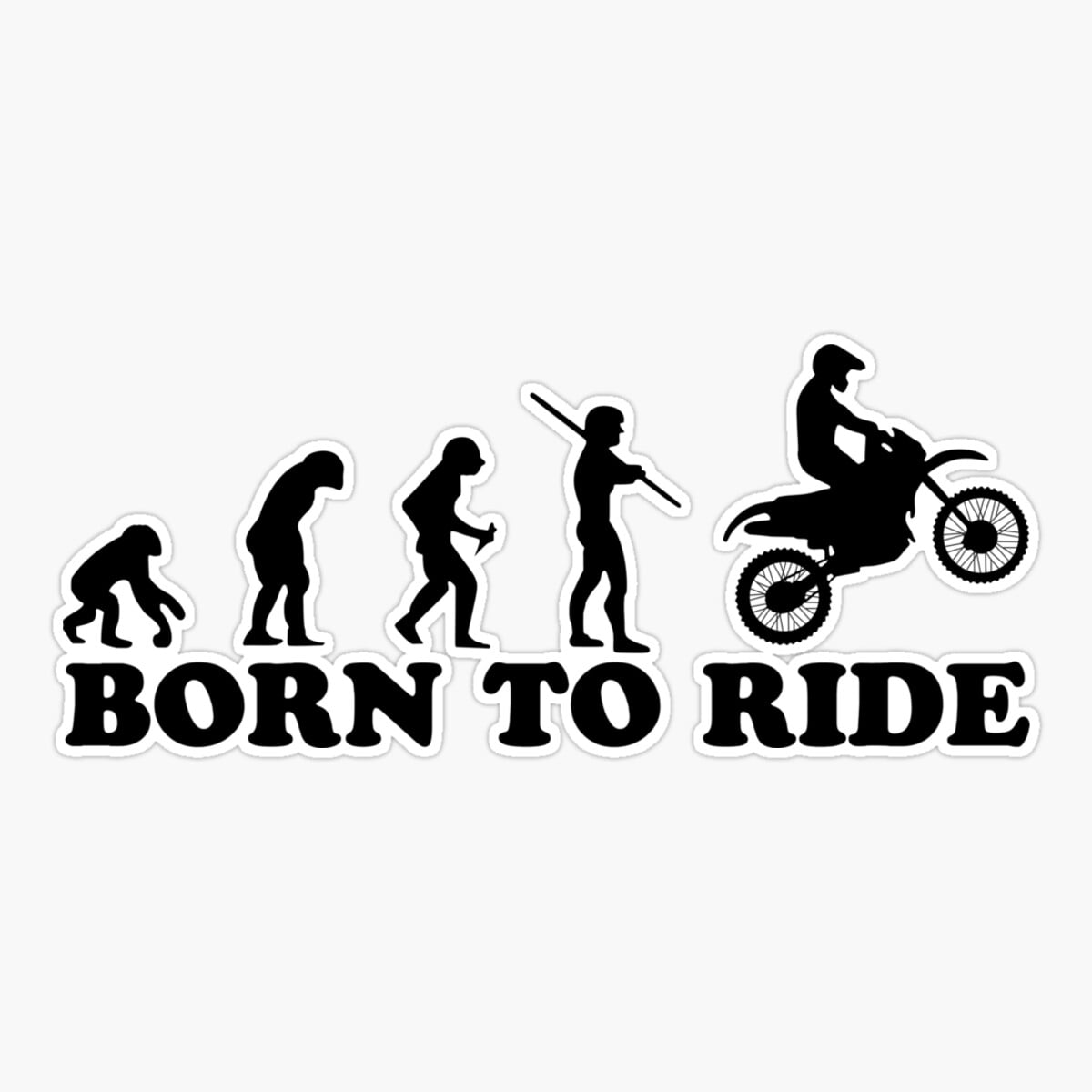 Onim Born To Ride - Evolution Motocross Sticker, Phone Decal Water ...