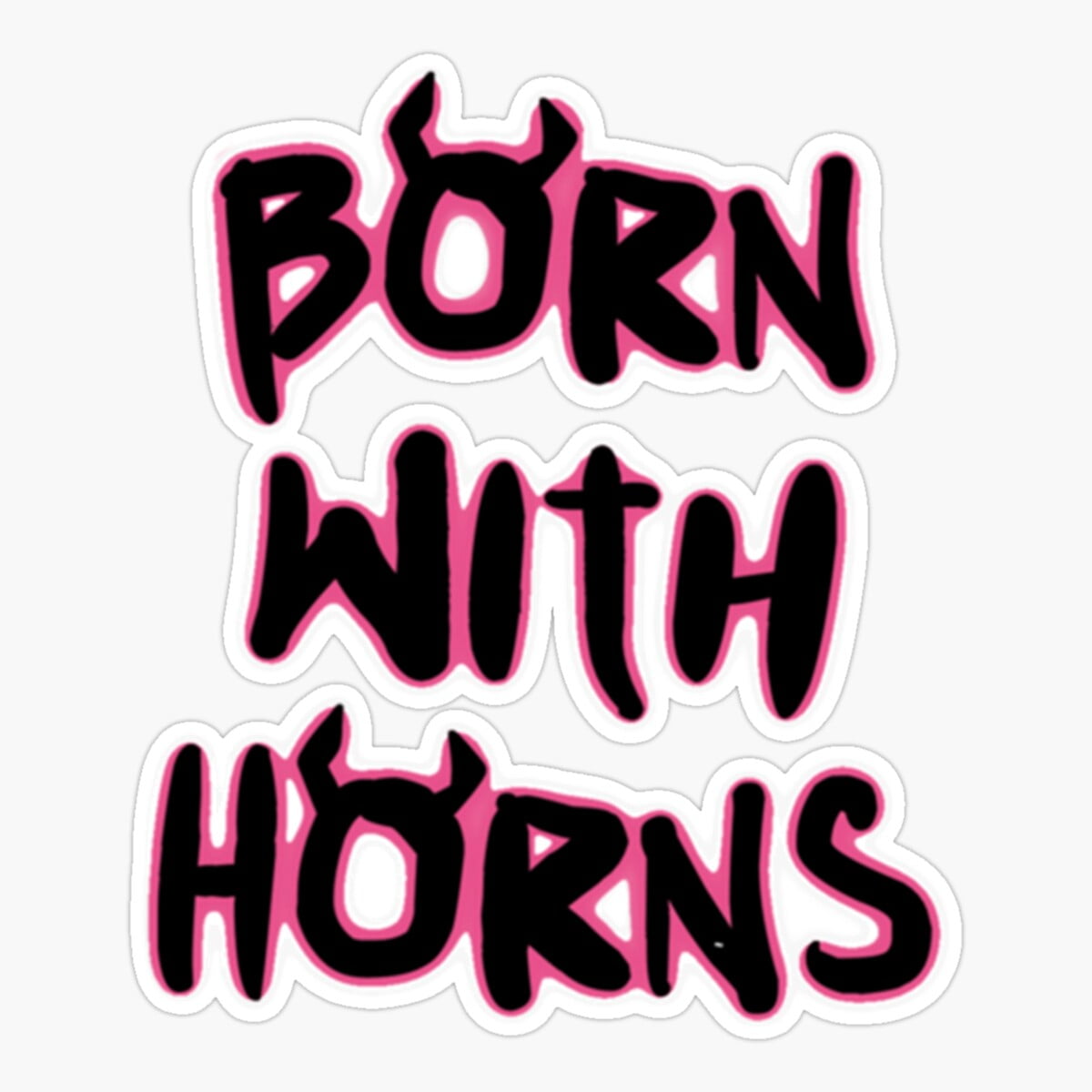 Onim Born With Horns Classic Sticker, Phone Decal Water Bottle Stickers ...