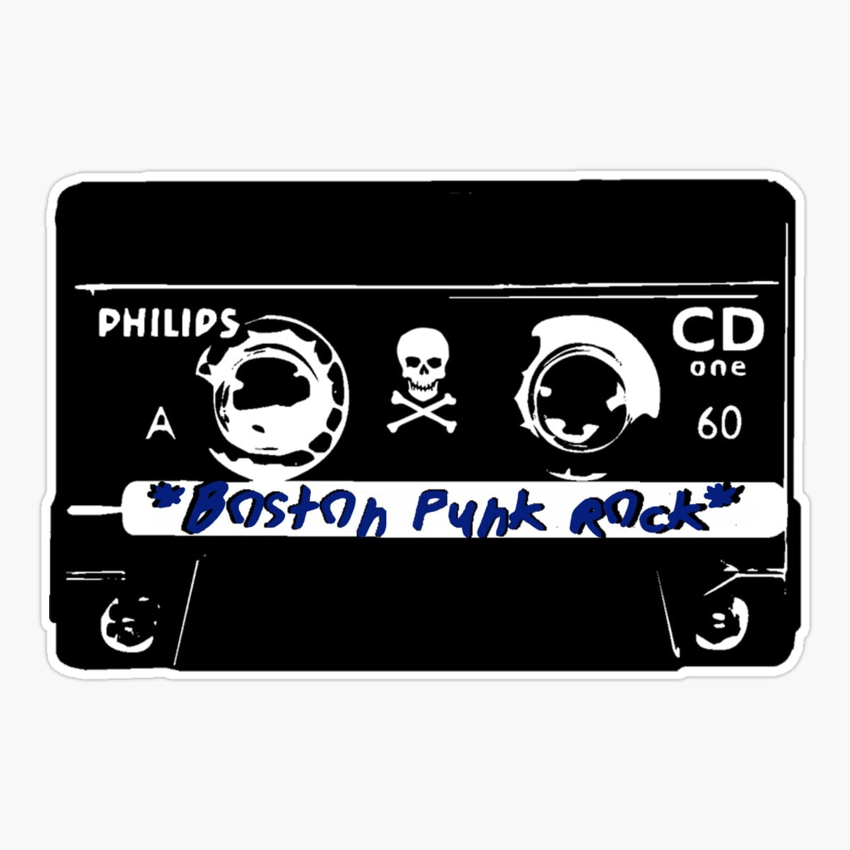 Onim Boston Punk Rock Cassette Sticker, Phone Decal Water Bottle ...