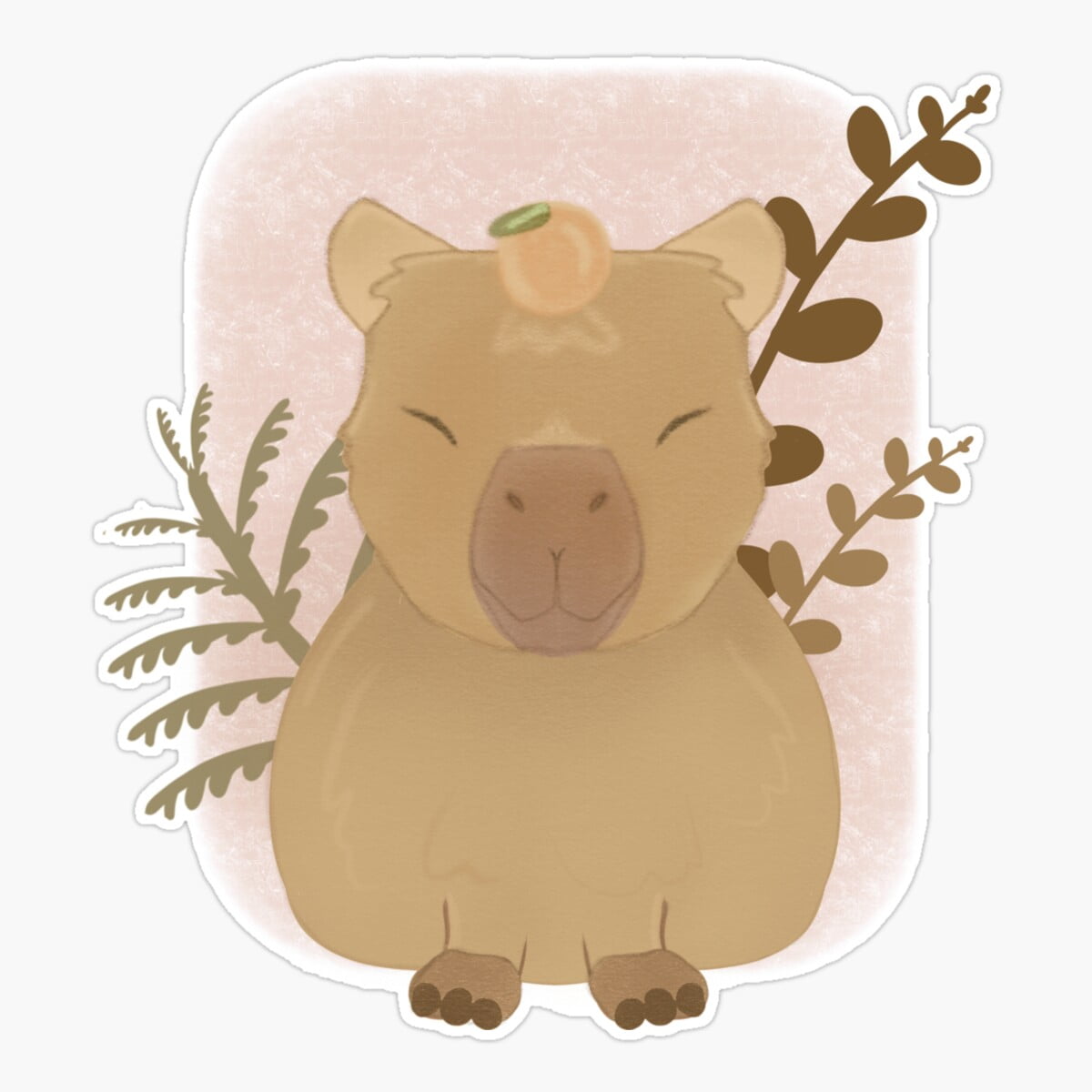 Onim Botanical Capybara Sticker, Phone Decal Water Bottle Stickers Car ...