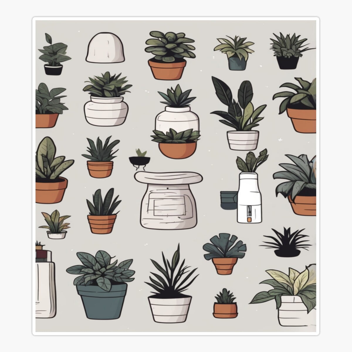 Onim Botanical Harmony Sticker, Phone Decal Water Bottle Stickers Car ...