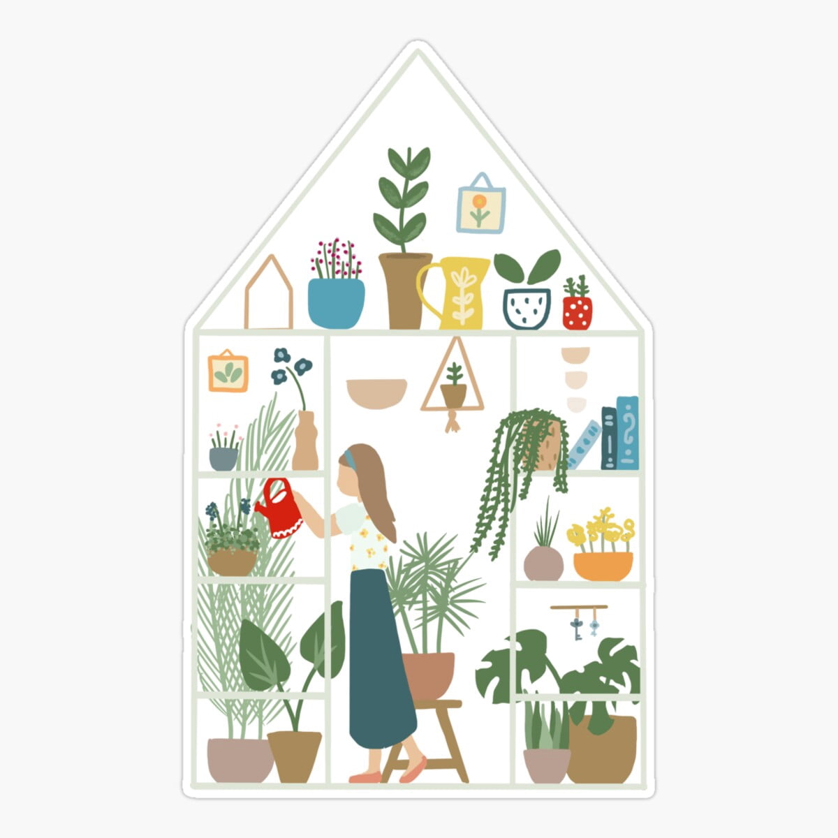 Onim Botanical Indoor Garden Sticker, Phone Decal Water Bottle Stickers ...