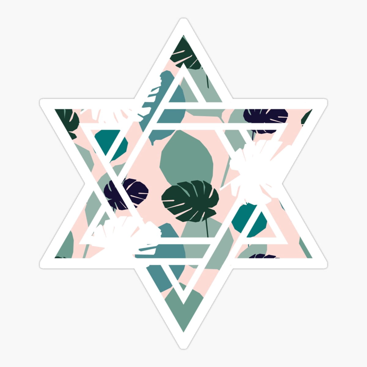 Onim Botanical Magen David (Star Of David) Sticker, Phone Decal Water ...