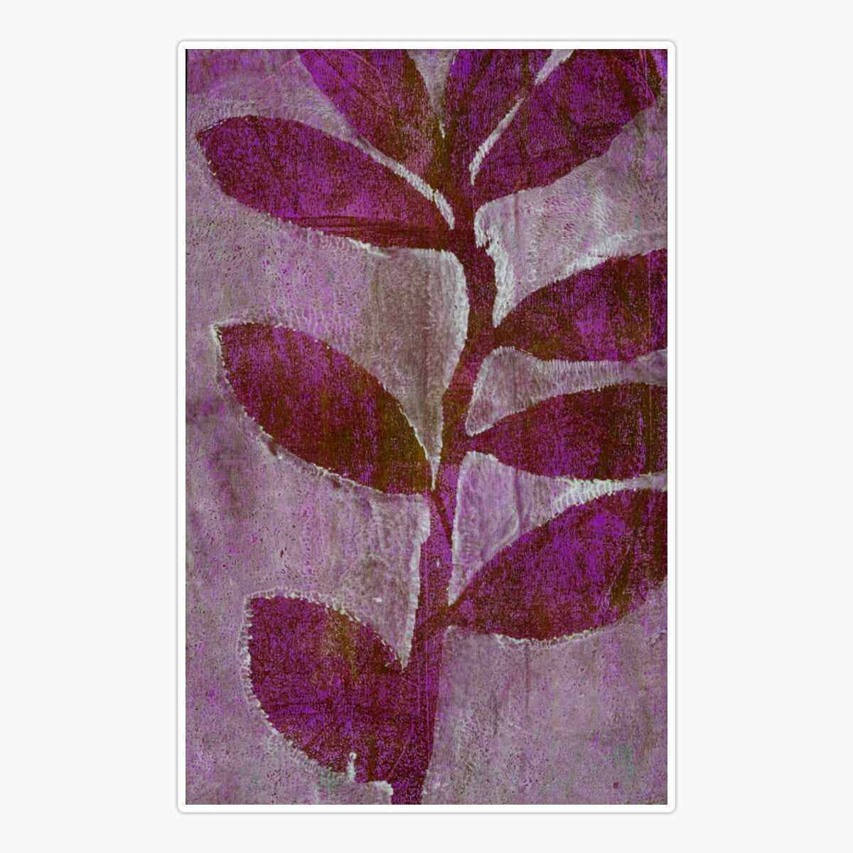 Onim Botanical Monoprint Of Real Leaves In Beautiful Pinks And Green ...