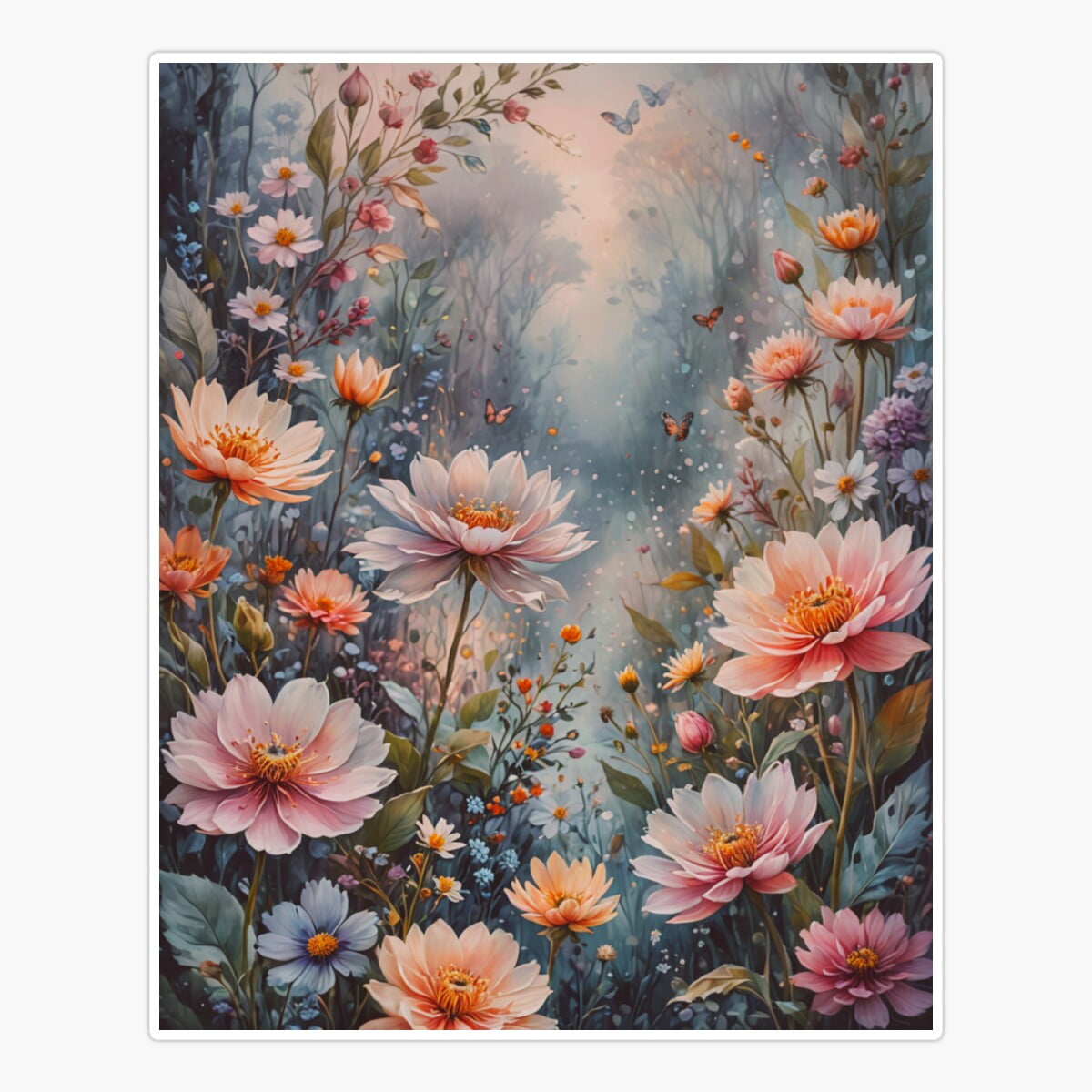 Onim Botanical Oasis Sticker, Phone Decal Water Bottle Stickers Car ...